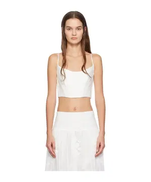 Zimmermann Alight Floral-pattern Linen Corset Top