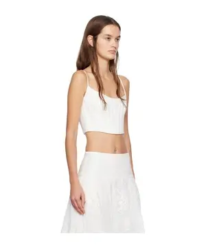 Zimmermann Alight Floral-pattern Linen Corset Top