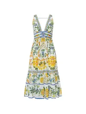Farm Rio Abito Midi - White