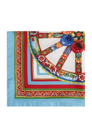 Dolce & Gabbana Silk Scarf With 'carretto' Print