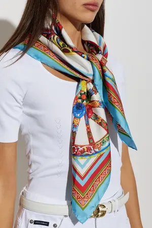 Dolce & Gabbana Silk Scarf With 'carretto' Print
