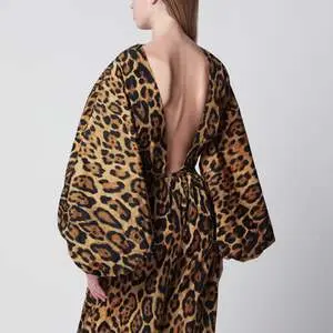 Alaïa Leopard-print Nylon Bodysuit Shirt