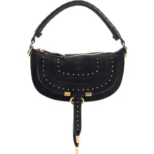 Chloé Mini Marcie Suede Camera Shoulder Bag - Black