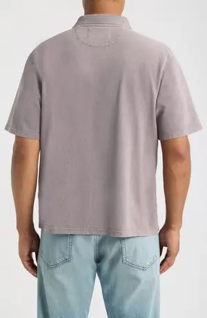 CORRIDOR Brushed Cotton Piqué Polo - Dusk
