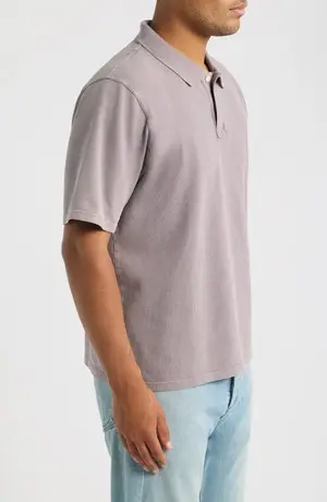 CORRIDOR Brushed Cotton Piqué Polo - Dusk