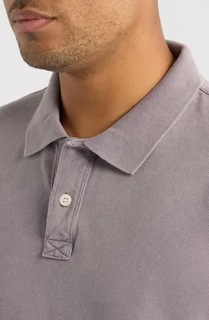 CORRIDOR Brushed Cotton Piqué Polo - Dusk