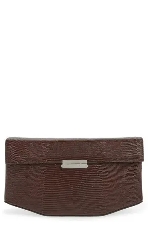 TOTEME Toteme Clip Lizard Embossed Leather Bag Brown