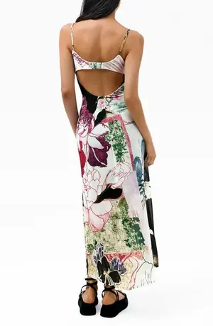 Desigual Patchwork Print V-neck Slipdress