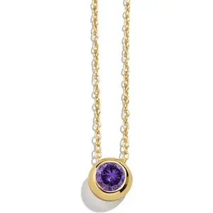 Baublebar 18k Gold Plated Birthstone Pendant Necklace - Amethyst