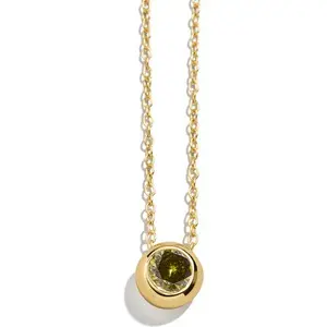 Baublebar 18k Gold Plated Birthstone Pendant Necklace - Light Green