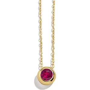 Baublebar 18k Gold Plated Birthstone Pendant Necklace - Red