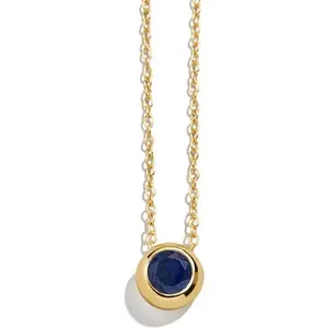 Baublebar 18k Gold Plated Birthstone Pendant Necklace Sapphire