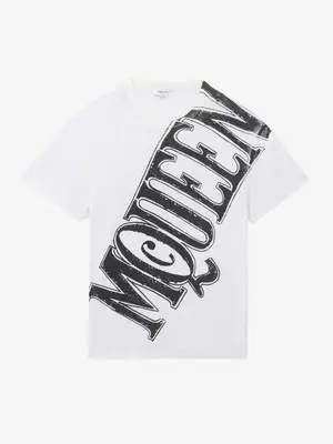 Alexander McQueen Sketch Logo Print T-shirt - White/black