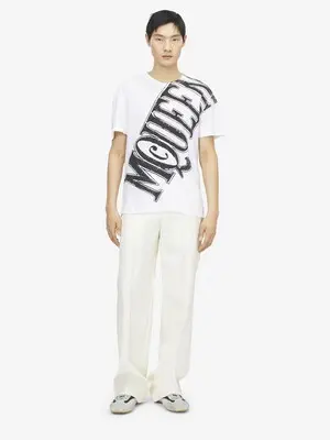Alexander McQueen Sketch Logo Print T-shirt - White/black