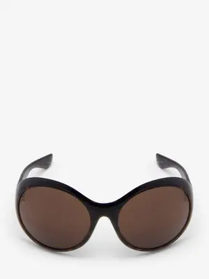 Alexander McQueen Kate Round Sunglasses - Black