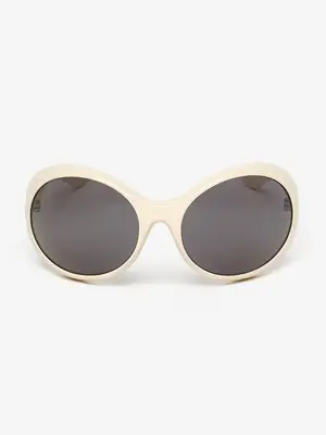 Alexander McQueen Kate Round Sunglasses - Ivory