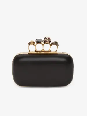 Alexander McQueen Knuckle Clutch With Chain - Black