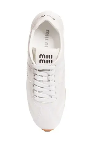 Miu Miu Plume Mesh Sneaker - Bianco