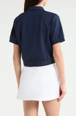 G/fore Cropped Stretch Scuba Quarter Zip Polo