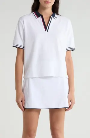 G/fore Circle G Johnny Collar Cotton Blend Terry Polo