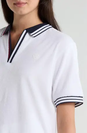 G/fore Circle G Johnny Collar Cotton Blend Terry Polo