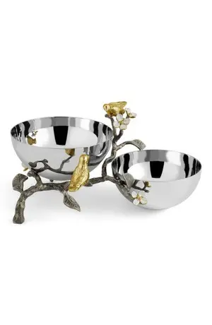 Michael Aram Lovebirds Double Dish - Silver