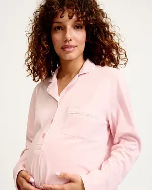 PETITE PLUME Pima Maternity Nightshirt - Pink