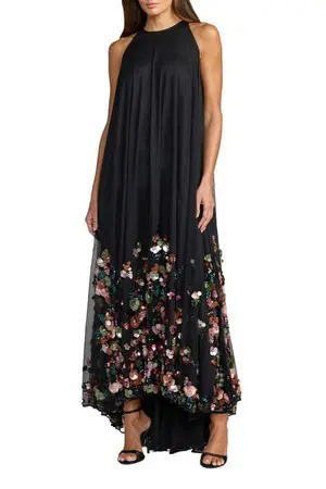 Mac Duggal Embellished High-low Gown - Black Multi