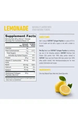 ISOPURE Collagen, Lemonade