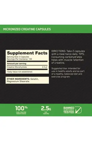 OPTIMUM NUTRITION Micronized Creatine Monohydrate Capsules