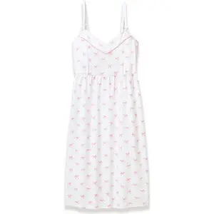 PETITE PLUME Pima Cotton Maternity Nightgown In Blushing Bows - White