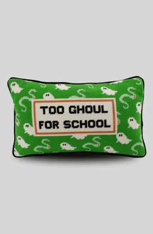 FURBISH Too Ghoul Needlepoint Pillow