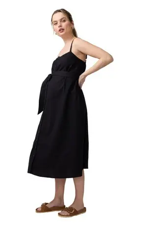 INGRID & ISABEL Ribbed Halter Active Dress - Black