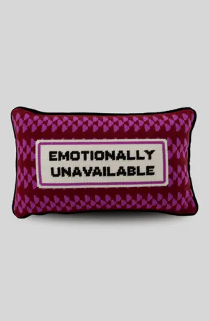 FURBISH Emotionally Unavailable Needlepoint Pillow