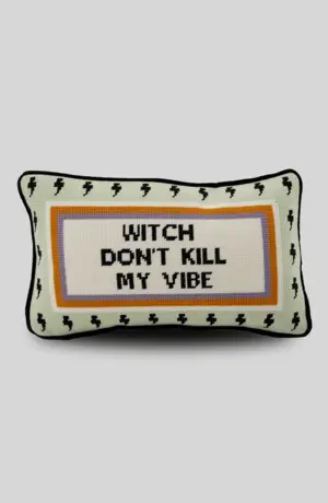 FURBISH Witch Don't Kill My Vibe Needlepoint Pillow
