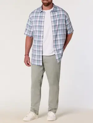 TRUE NATION BY DXL Big & Tall Western Plaid Sport Shirt