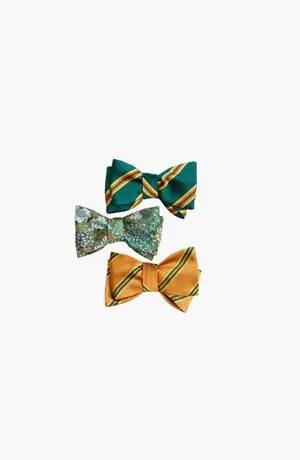 BEAU TIES OF VERMONT Glasney Silk Woven Bow Tie