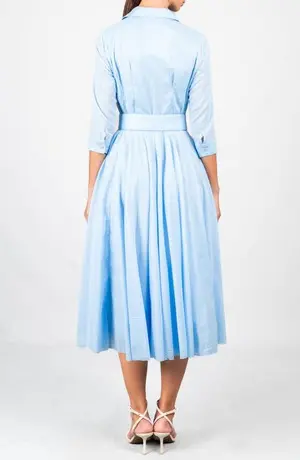 Samantha Sung Belted Midi Shirtdress