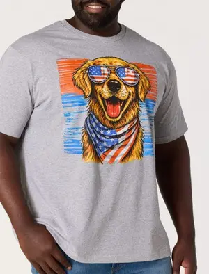 TRUE NATION BY DXL Big & Tall Independence Day Dog Graphic T-shirt