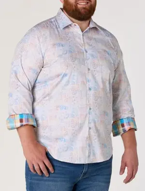 ROBERT GRAHAM BY DXL Big & Tall Vista Sport Shirt - Multi