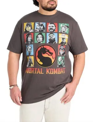 TRUE NATION BY DXL Big & Tall Mortal Kombat Graphic Tee - Charcoal