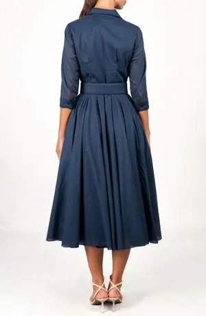 Samantha Sung A-line Belted Shirtdress