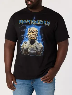 TRUE NATION BY DXL Big & Tall Iron Maiden Graphic Tee - Black