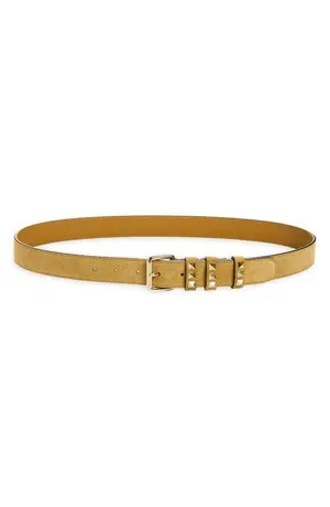 Valentino Garavani Rockstud Suede Belt - Beige