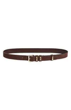 Valentino Garavani Rockstud Suede Belt - Brown