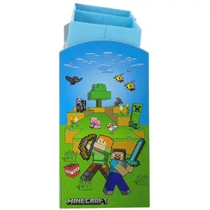 MINECRAFT Play Shelf With Fabric Storage Boxes Gamethemed Organizer
