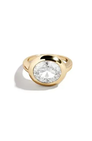 Baublebar BaubleBar Birthstone Oval Cubic Zirconia Ring Clear