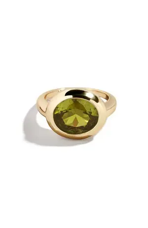 Baublebar Birthstone Oval Cubic Zirconia Ring - Peridot