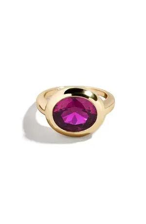 Baublebar Birthstone Oval Cubic Zirconia Ring Rose