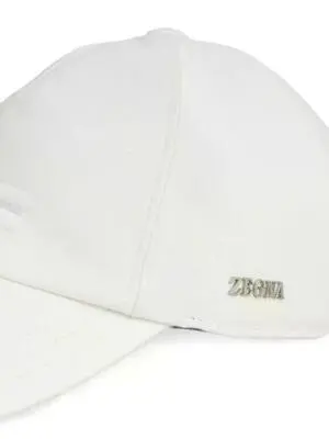 Zegna Embroidered Stripe Cotton Cap